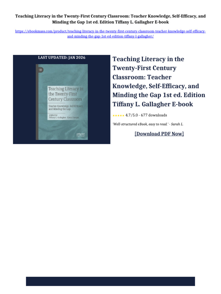 Teaching Literacy in The Twenty-First Century Classroom: Teacher ...
