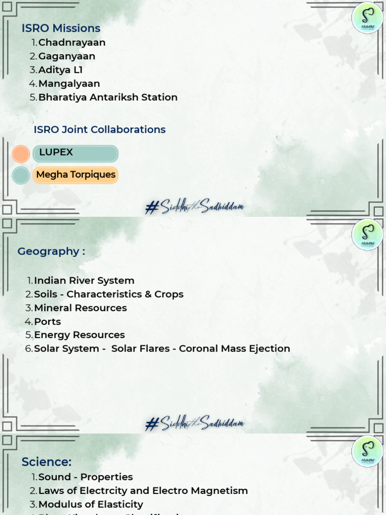 Important Topics of GS 2025 | PDF