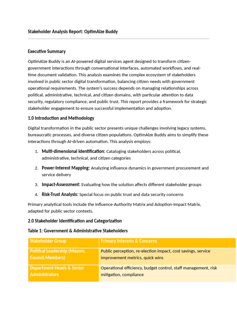 Stakeholder Analysis Report | PDF | Regulatory Compliance | Audit