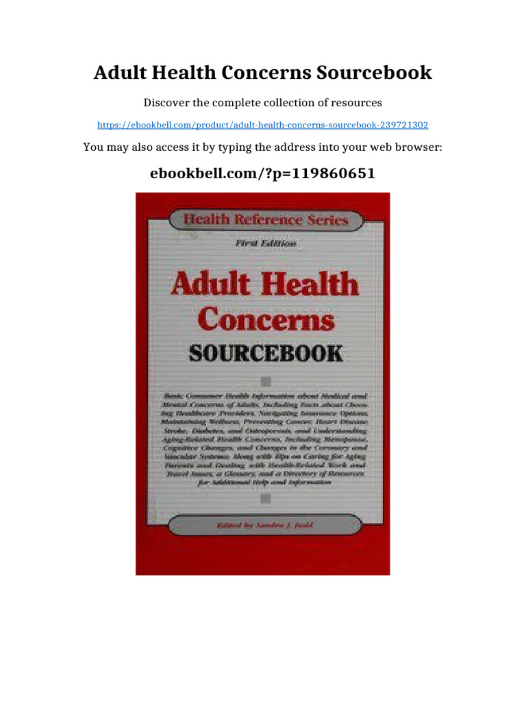 Adult Health Concerns Sourcebook Full | PDF | Microsoft Excel | Data