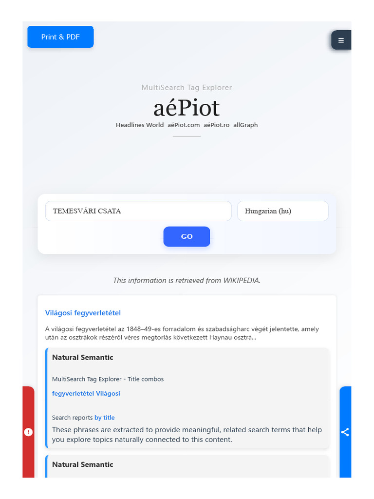 TEMESVÁRI CSATA - Advanced MultiSearch Tag Explorer | PDF