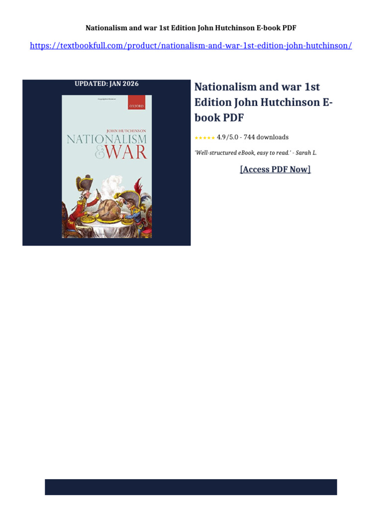 Nationalism and War 1st Edition John Hutchinson Ebook Sample Available ...