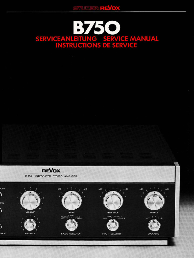 Studer Revox b750 SM | PDF