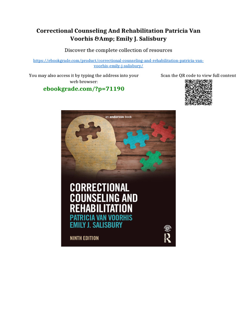 Correctional Counseling and Rehabilitation Patricia Van Voorhis & Emily ...