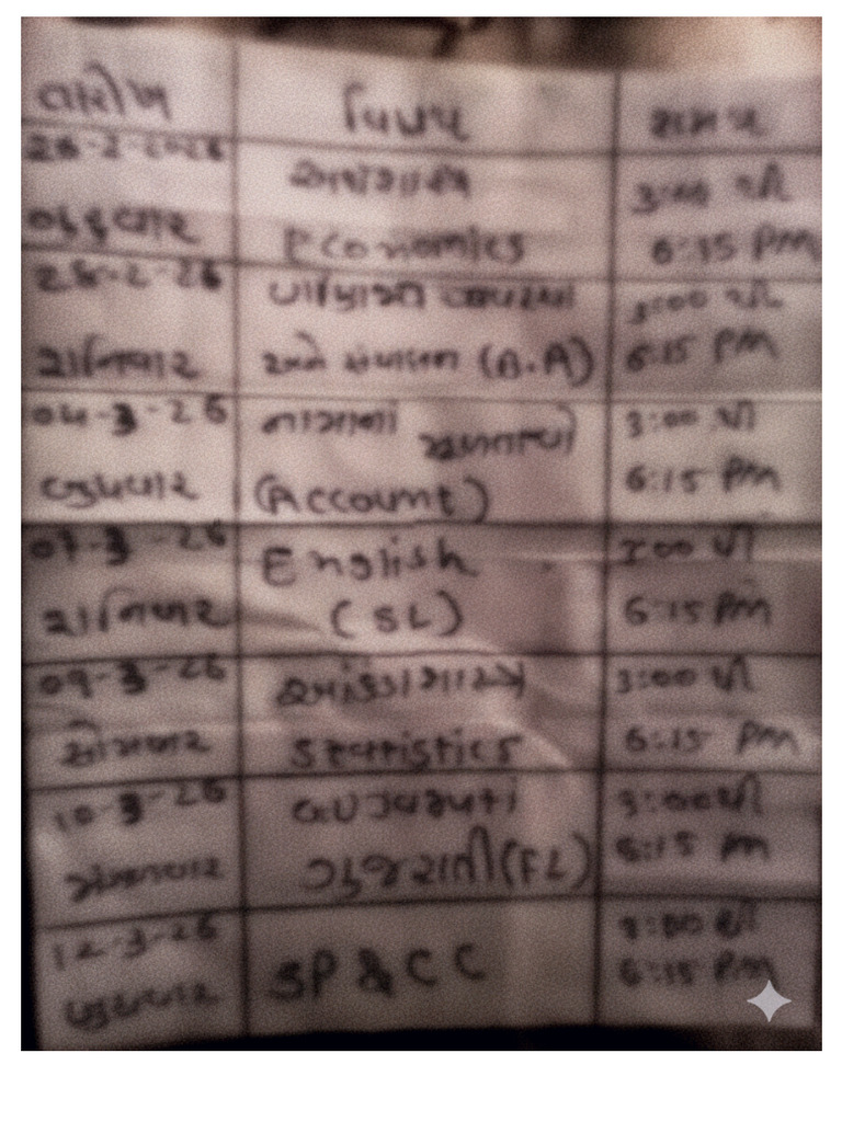 Std12 Timetable | PDF