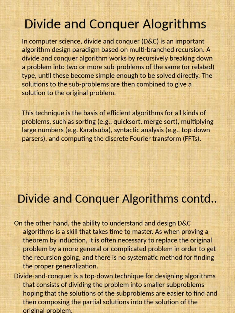 Divide and Conquer Alogrithms Merge Sort | PDF | Applied Mathematics ...