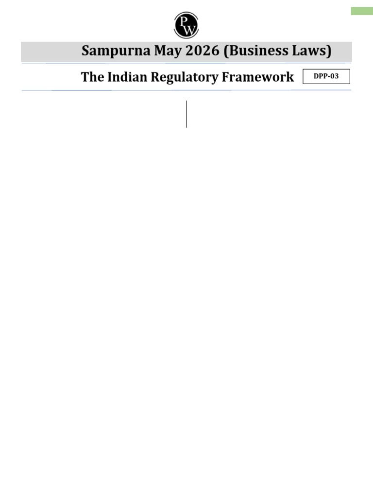 Indian Regulatory Framework - DPP 03 (Of Lec 04) | PDF | Supreme Courts ...