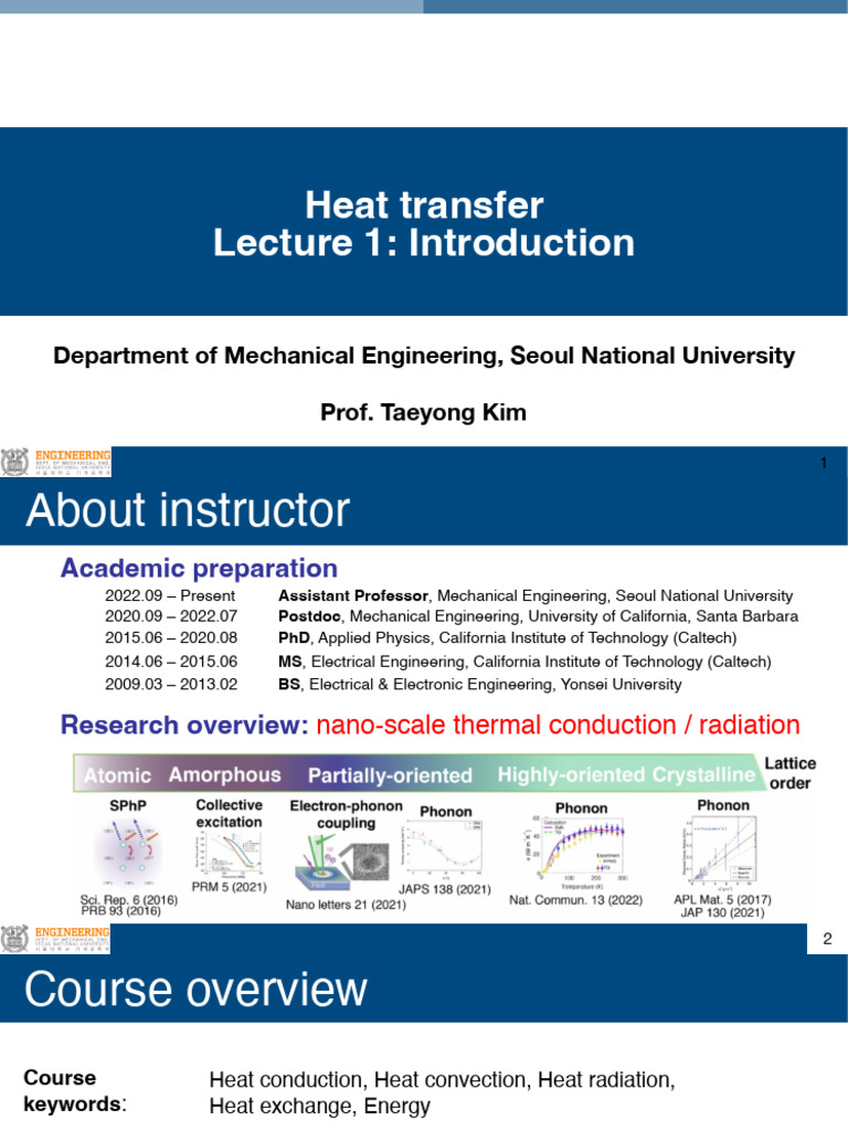 Lecture1 Introduction Filled | PDF | Heat Transfer | Heat