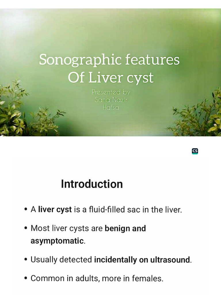 Hepatic Cyst Presentation | PDF