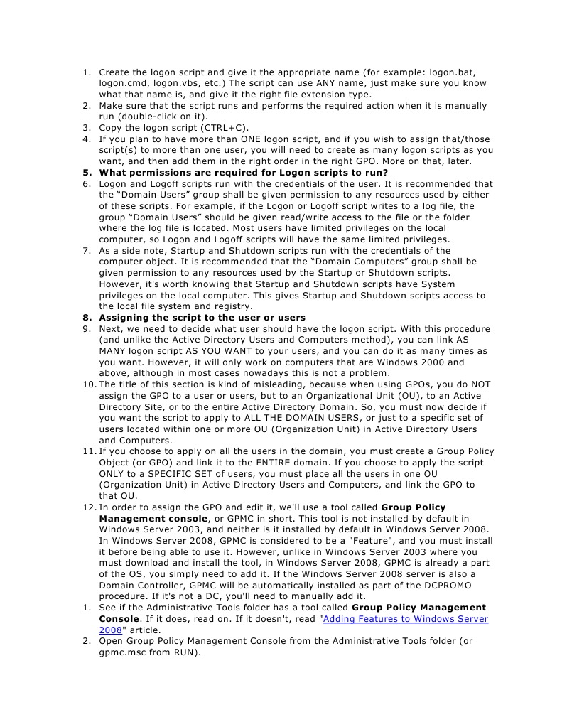 Logon Script | PDF | Group Policy | Active Directory