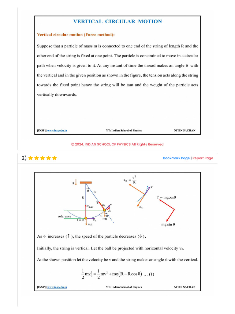 2) Vertical Circular Motion | PDF | Physics