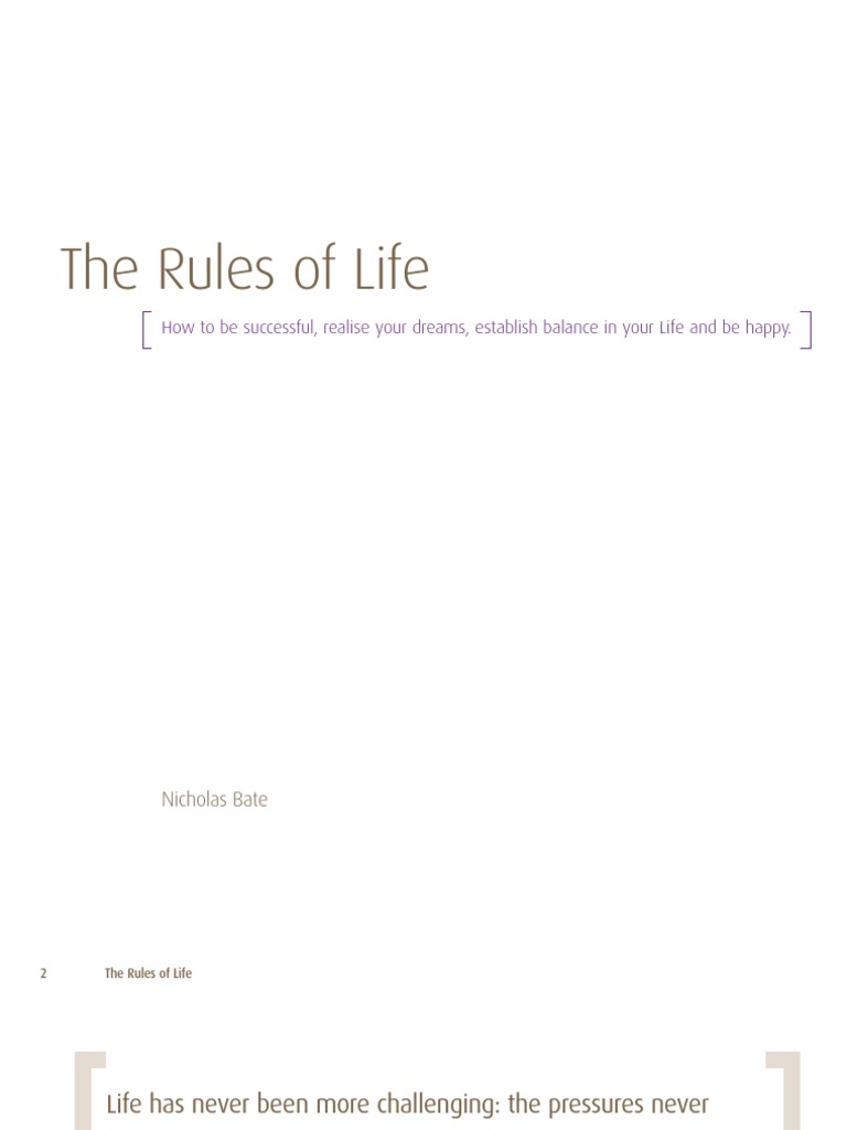 Rules of Life | PDF | Leadership | Happiness