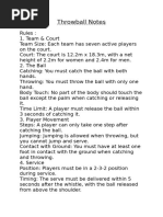 Throwball Game Rules and Regulations | PDF