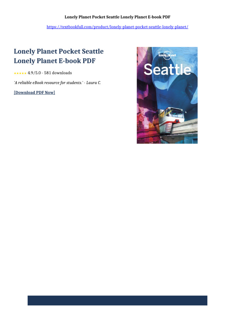 Lonely Planet Pocket Seattle Lonely Planet Complete Ebook Edition | PDF ...