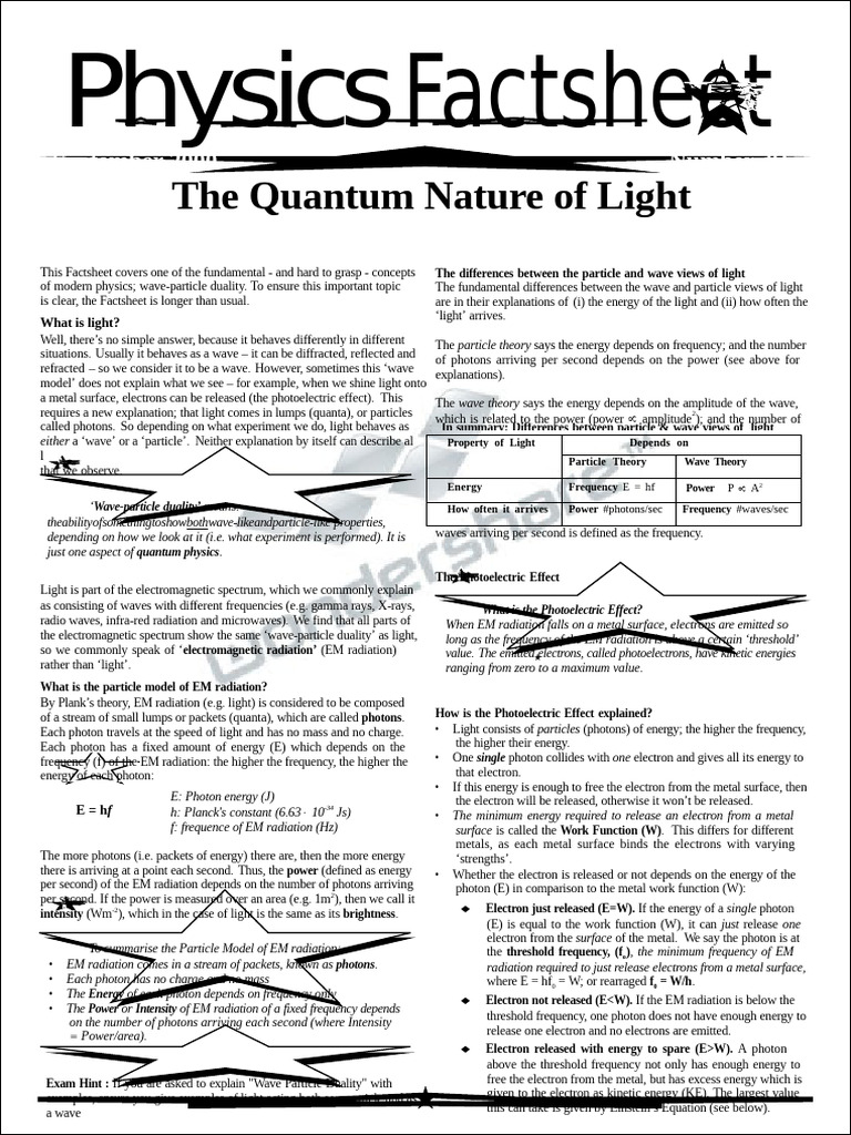 01 - QUANTum Physics Notes | PDF | Photoelectric Effect ...