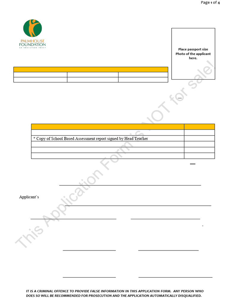 2026 Scholarship Application Form CBC | PDF