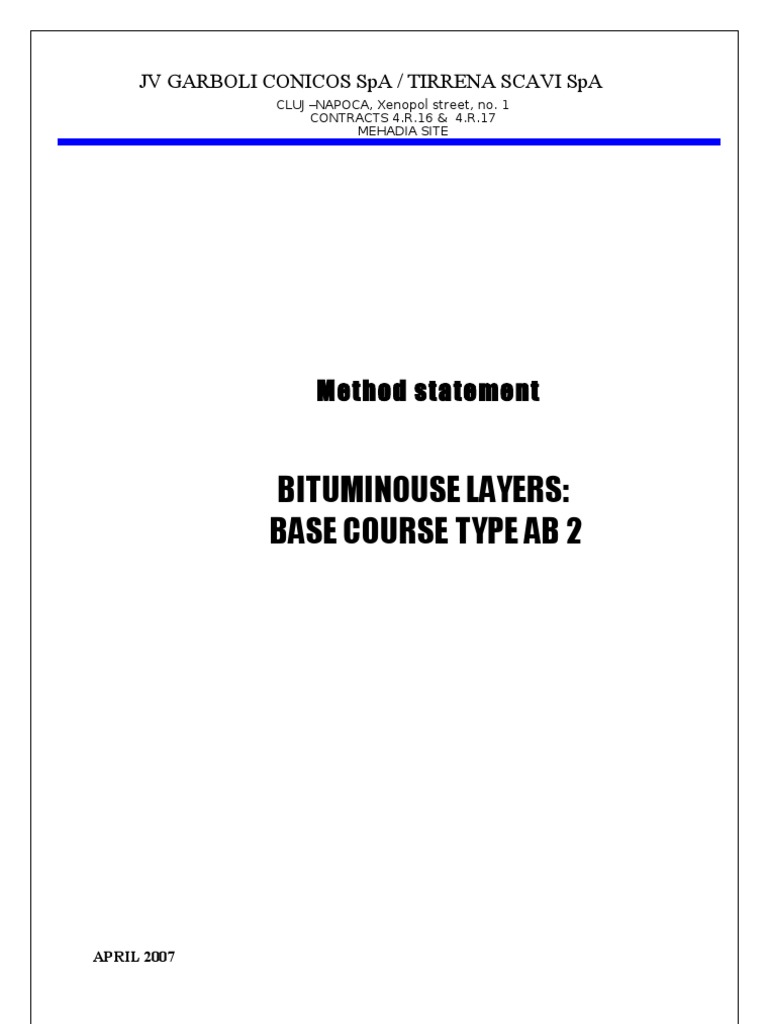 Method Statement for AB-2 Base Course | PDF | Asphalt | Road Surface