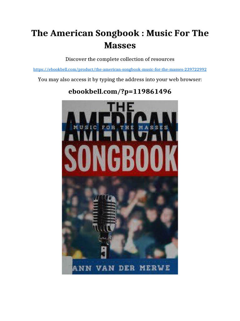 The American Songbook: Music For The Masses Sample | PDF | Voter ...