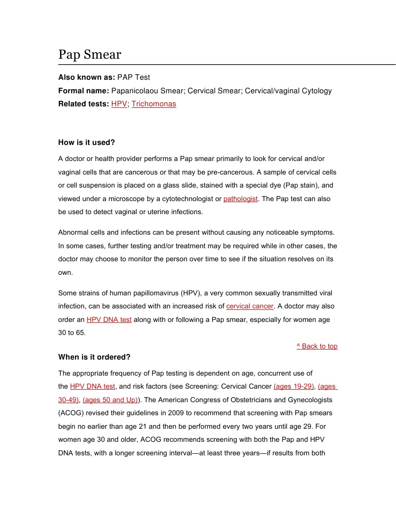 Pap Smear | PDF | Cervical Cancer | Carcinogenesis