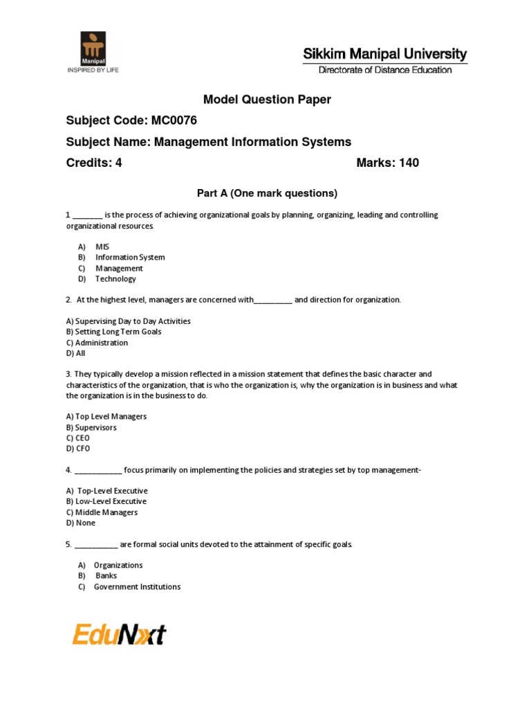 Model Qp-Management Information Systems | PDF | Enterprise Resource ...