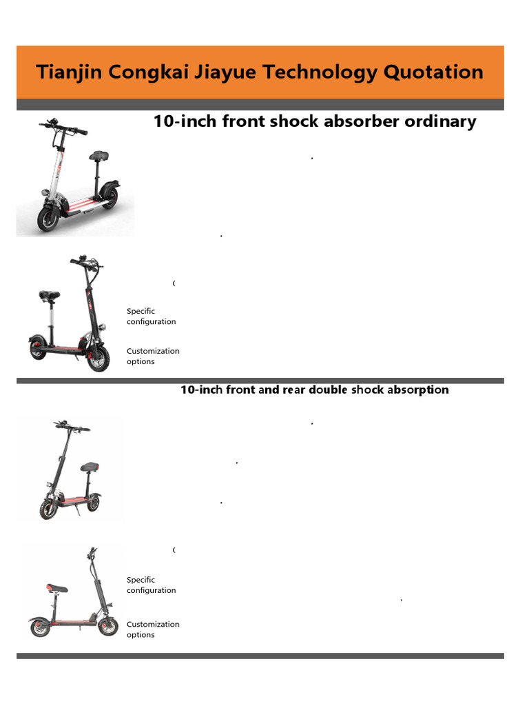 Escooter Catalog From CKJY 2 | PDF | Brake | Tire