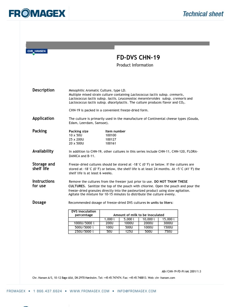 Technical Sheet: Fd-Dvs Chn-19 | PDF | Sodium Chloride | Food And Drink