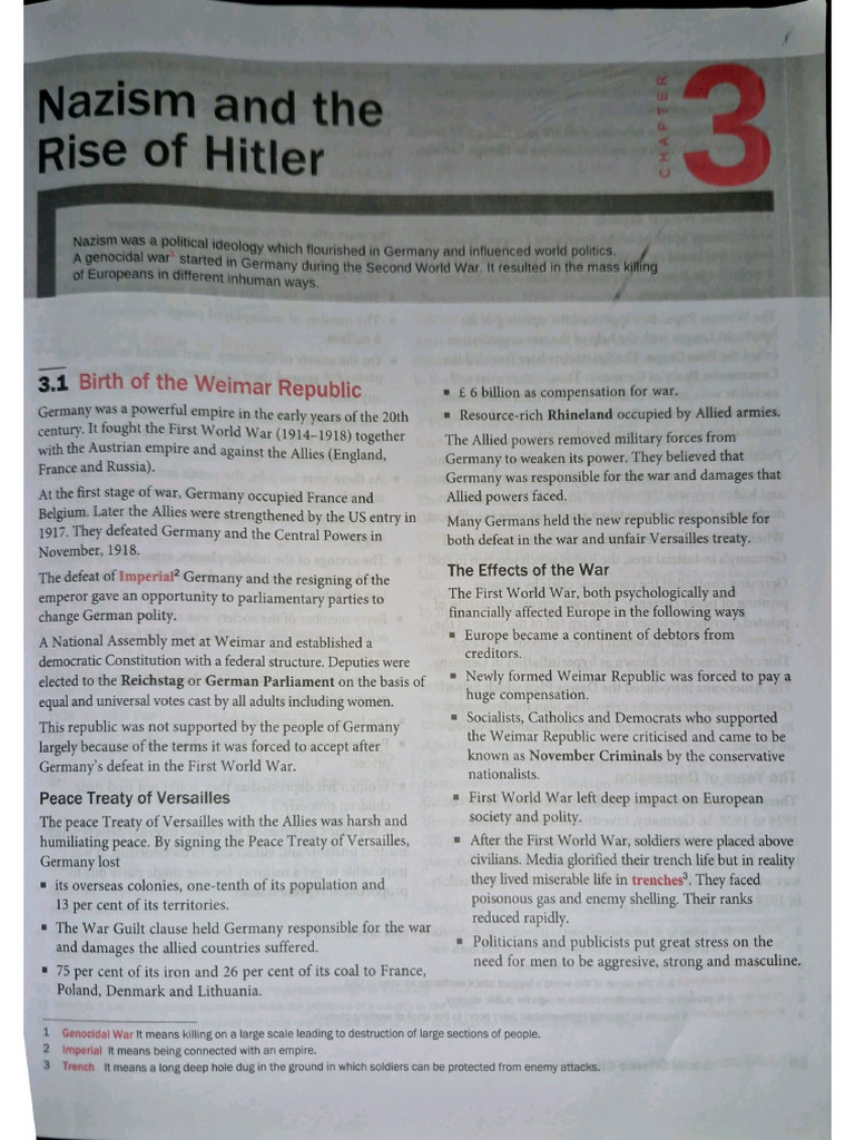 045933nazism and The Rise of Hitler Class 9 | PDF
