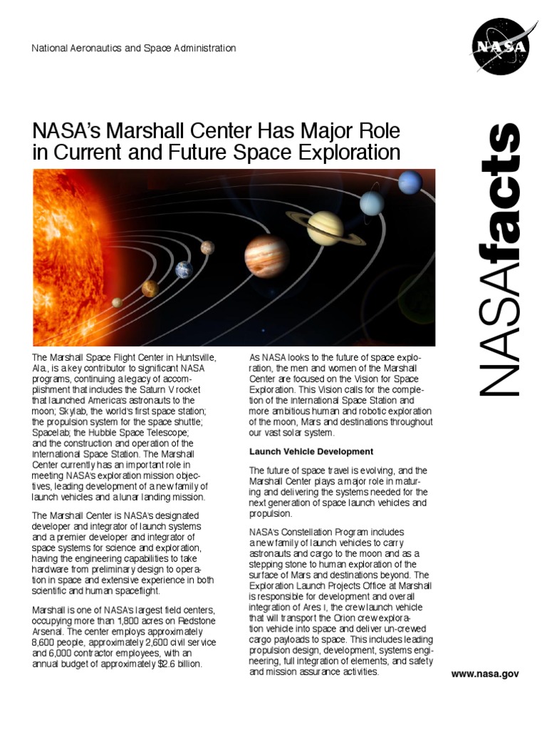 NASA: 159998main MSFC Fact Sheet | PDF | Nasa | Space Shuttle