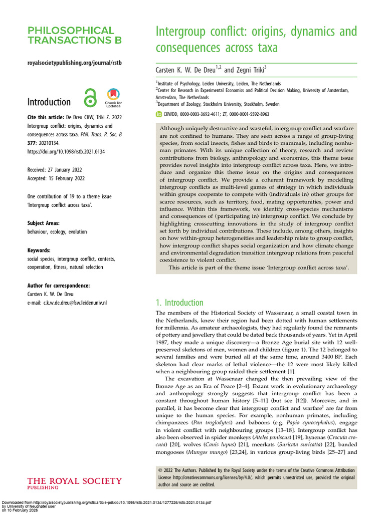 RSTB 2021 0134 | PDF | Cooperation | Zoology