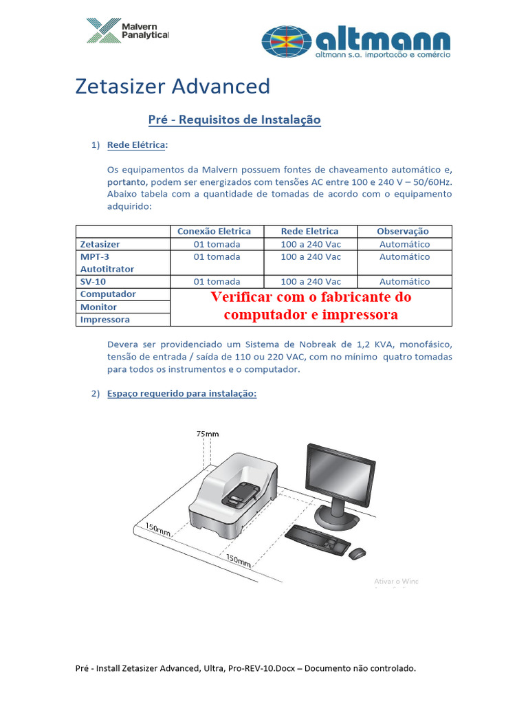 DLS - Pré - Install Zetasizer Advanced, Ultra, Pro-REV-10 | PDF | Fonte ...