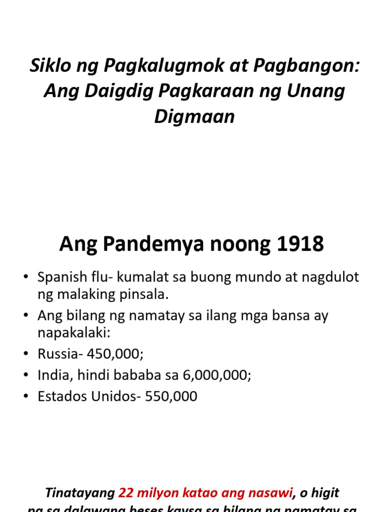 4th Siklo NG Pagkalugmok at Pagbangon Ang Daigdig Pagkaraan NG Unang ...