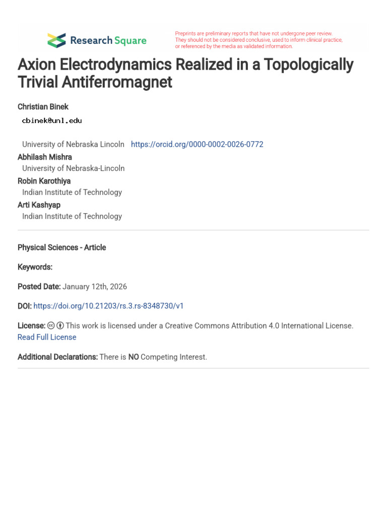 Axion Electrodynamics Realized in A Topologically | PDF | Lagrangian ...