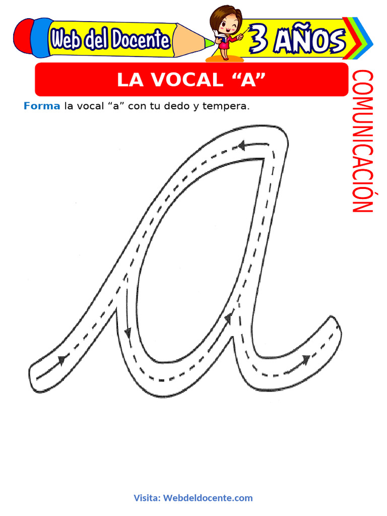La Vocal a Para Niños de 3 Años | PDF