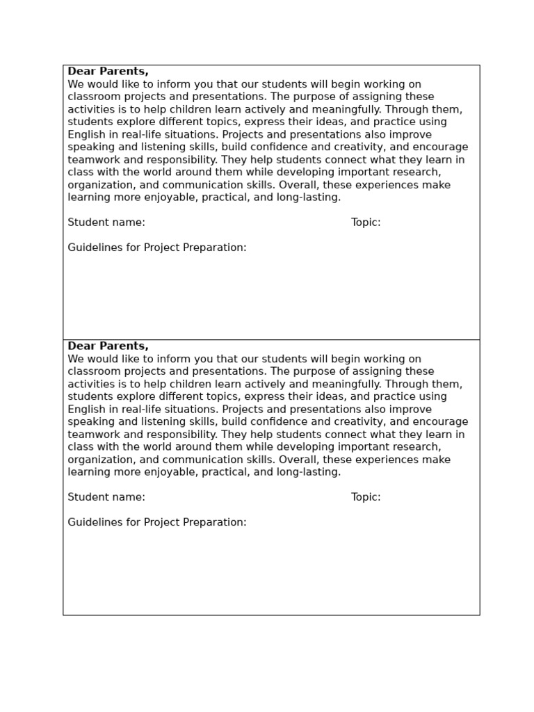 Guidelines For Project Preparation | PDF