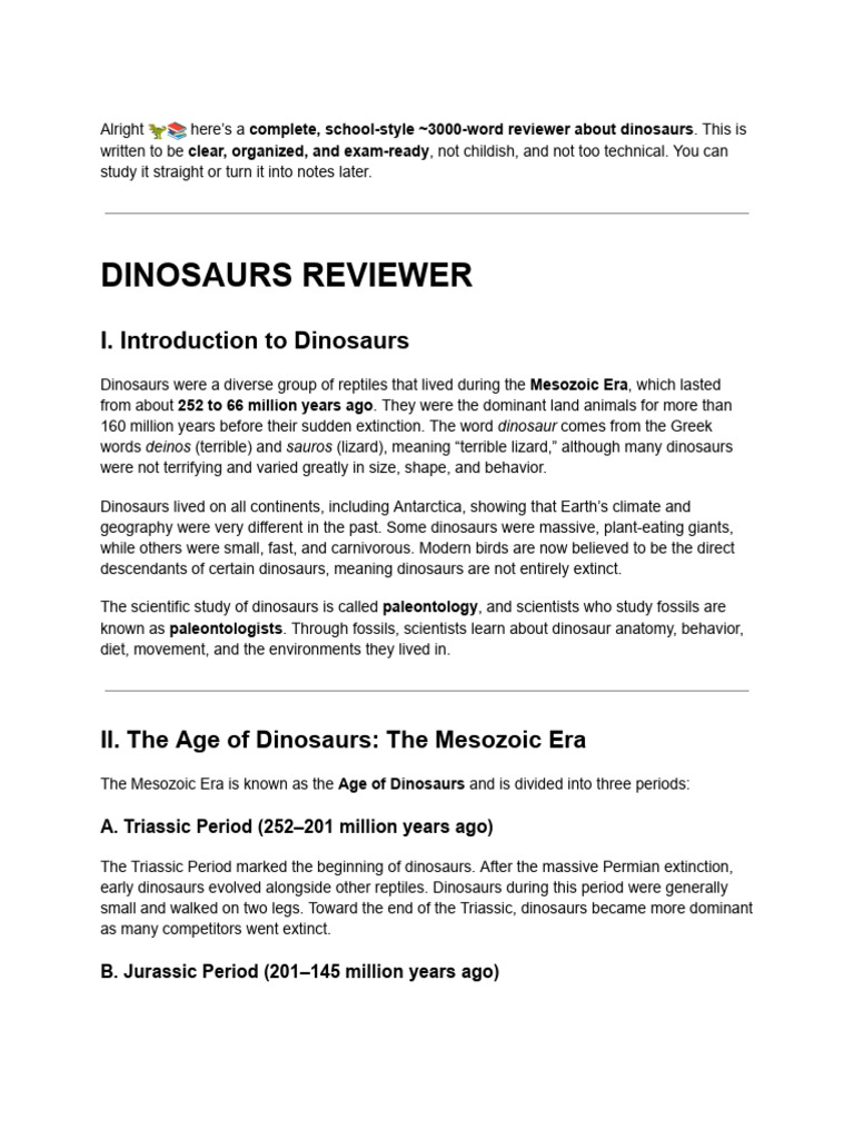 Dinosaurs | PDF | Dinosaurs | Paleontology