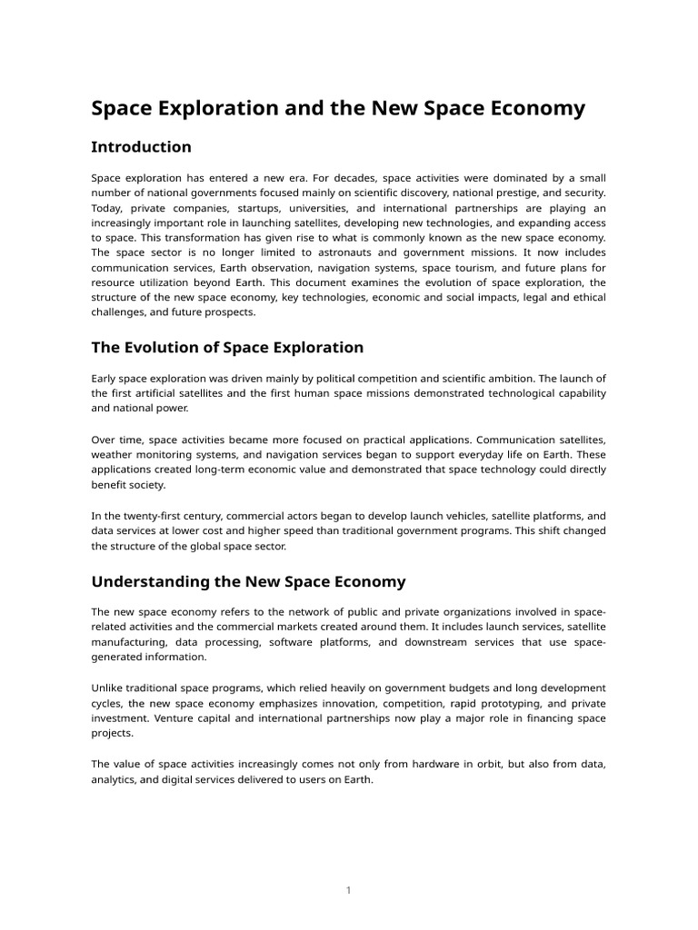 Document 5 - Space Exploration and The New Space Economy | PDF ...