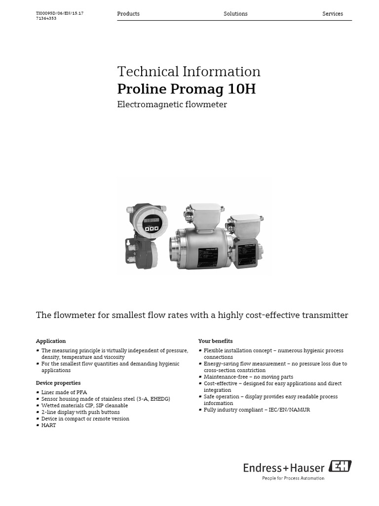 TI00095DEN_1517 E+H PROHAGH10 | PDF | Electromagnetic Induction ...