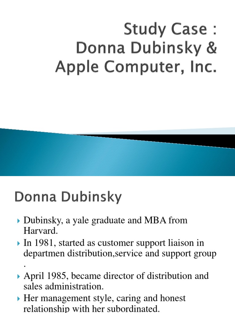 Case Study of Dubinsky | PDF | Apple Inc. | Sales