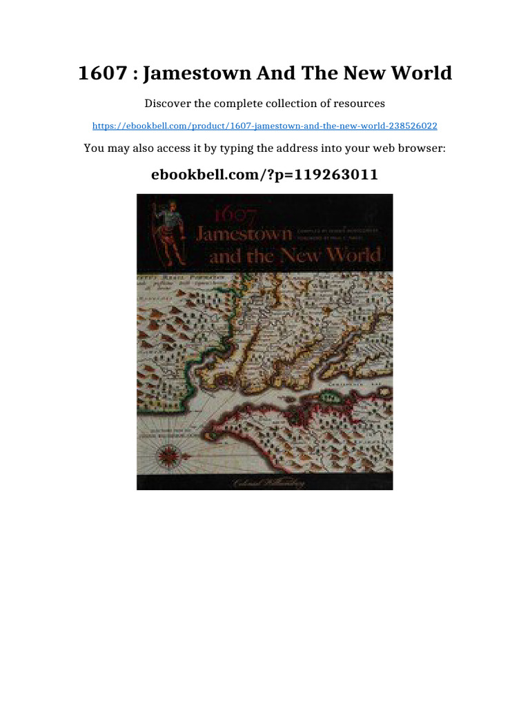 1607 : Jamestown and the New World full | PDF