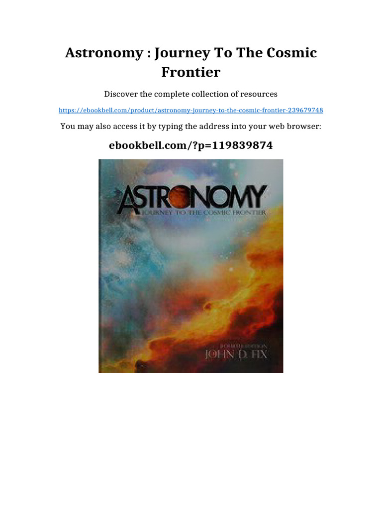 Astronomy: Journey To The Cosmic Frontier Online Version | PDF ...