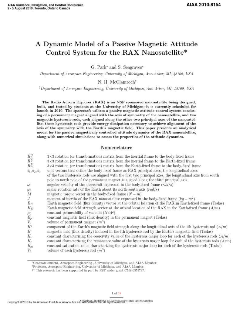 A_Dynamic_Model_of_a_Passive_Magnetic_At | PDF | Rotation | Magnetic Field
