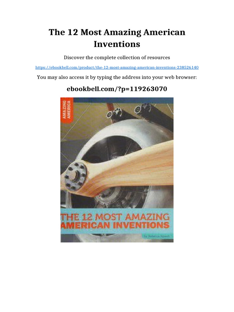 The 12 Most Amazing American Inventions Online Version | PDF ...