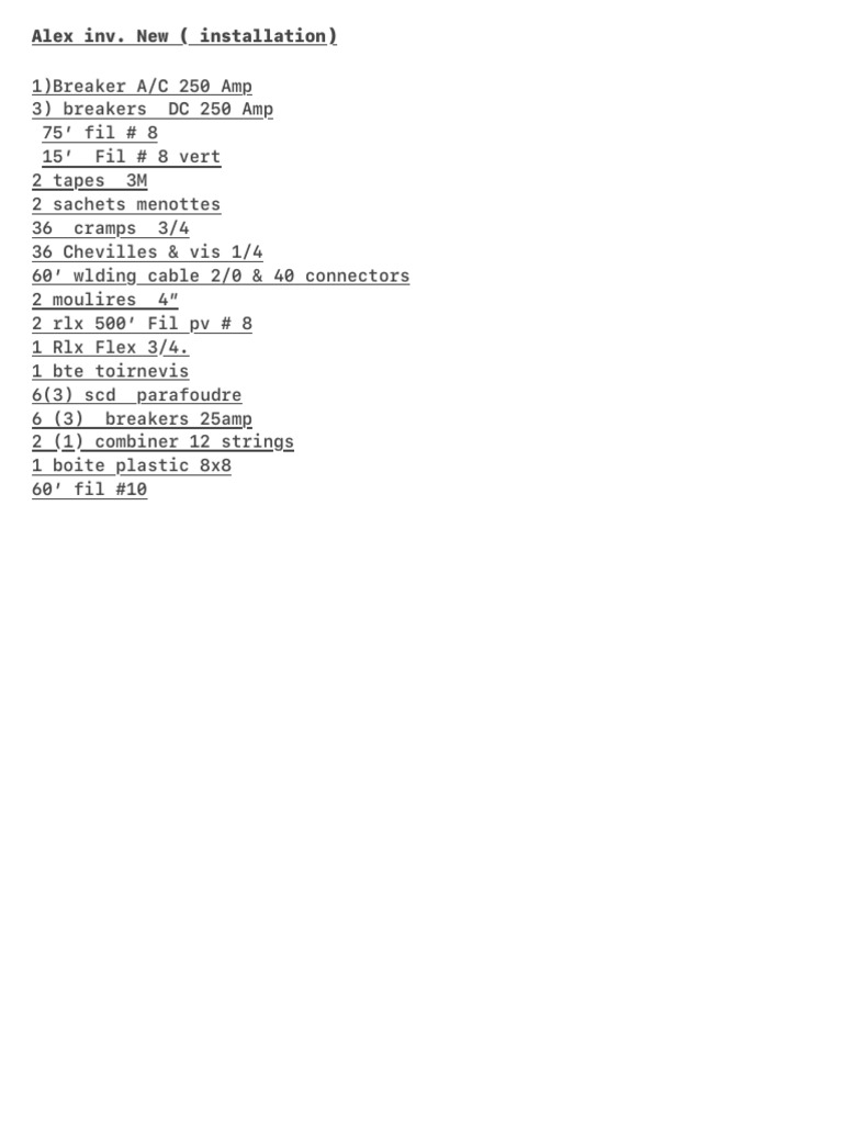 Alex Inv. New ( Installation) 2 | PDF