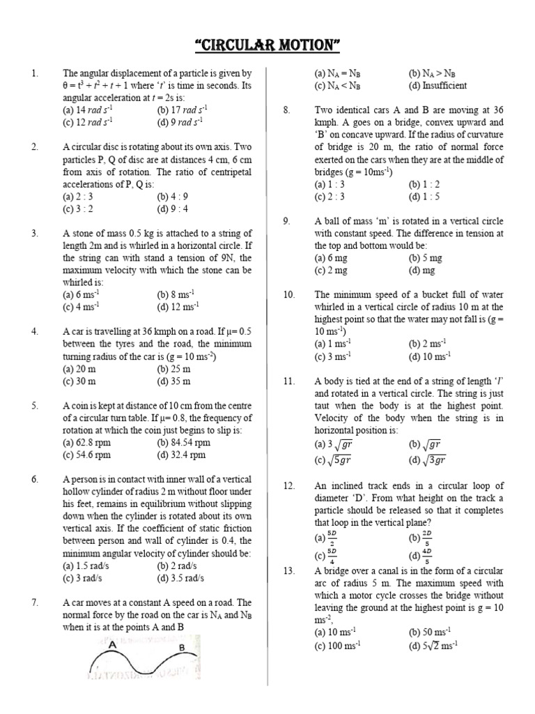 Circular Motion (25) PDF | PDF | Physics | Mechanics