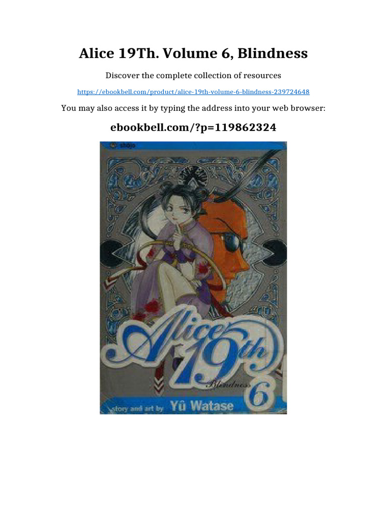 Alice 19th. Volume 6, Blindness Ready to Read | PDF | Idea | David Hume