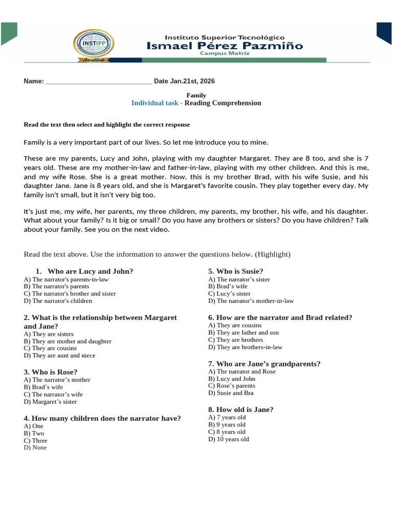 Task 1 Reading Family Tree | PDF | Chess Theory | Chess