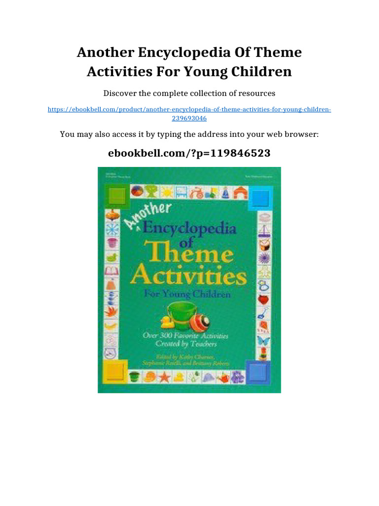 Another Encyclopedia of Theme Activities For Young Children Full ...