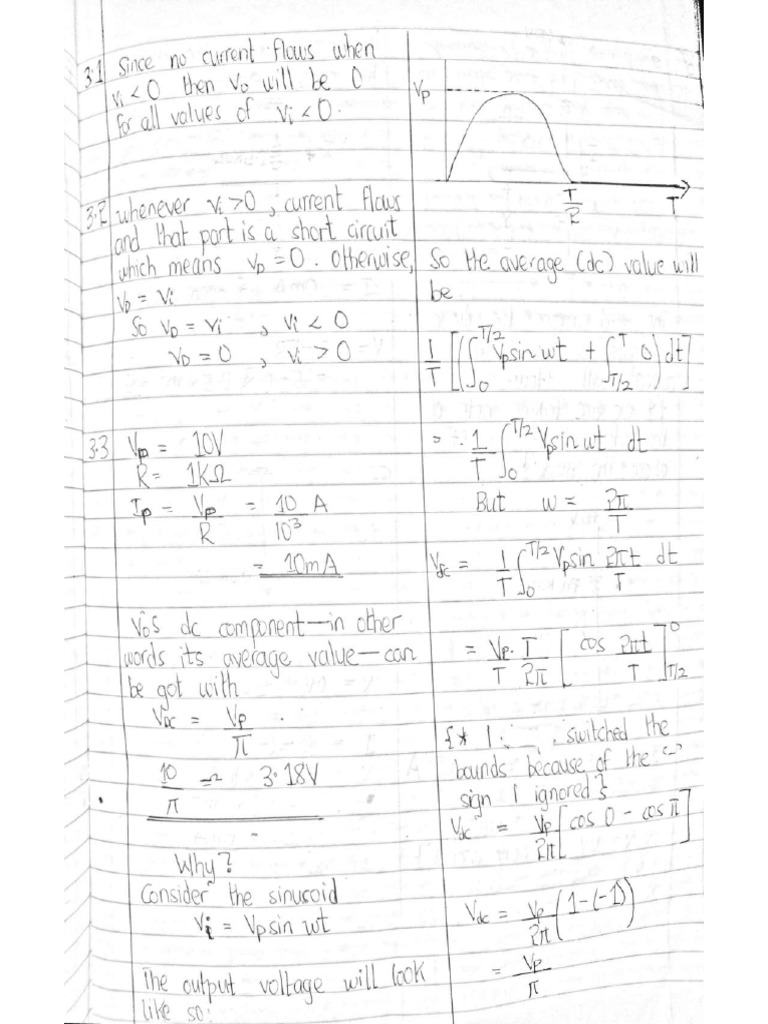 Diodes Reading Chapter - Exercise Soutions | PDF