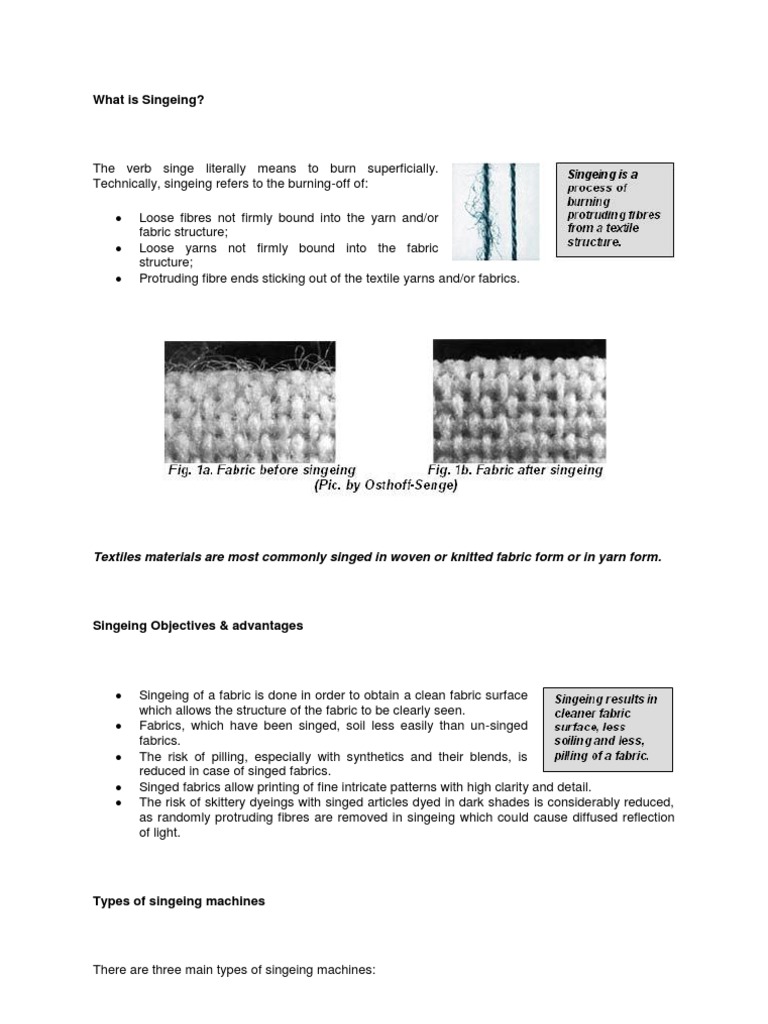 Everything You Need to Know About Singeing Fabrics | PDF | Textiles | Yarn