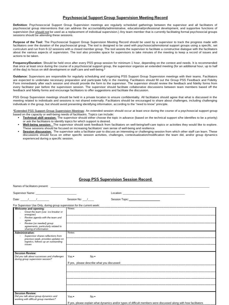 Women Rise Group Supervision Meeting Record Step 04. | PDF | Well Being ...